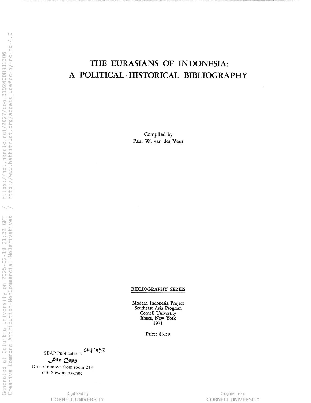 Taratsa | The Eurasians of Indonesia; a political-historical ...