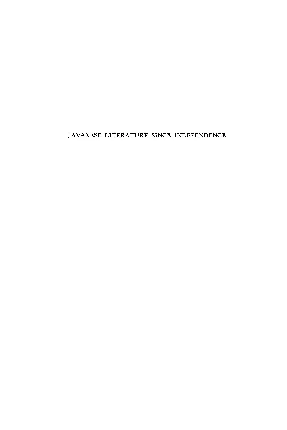 Taratsa | Javanese Literature since Independence